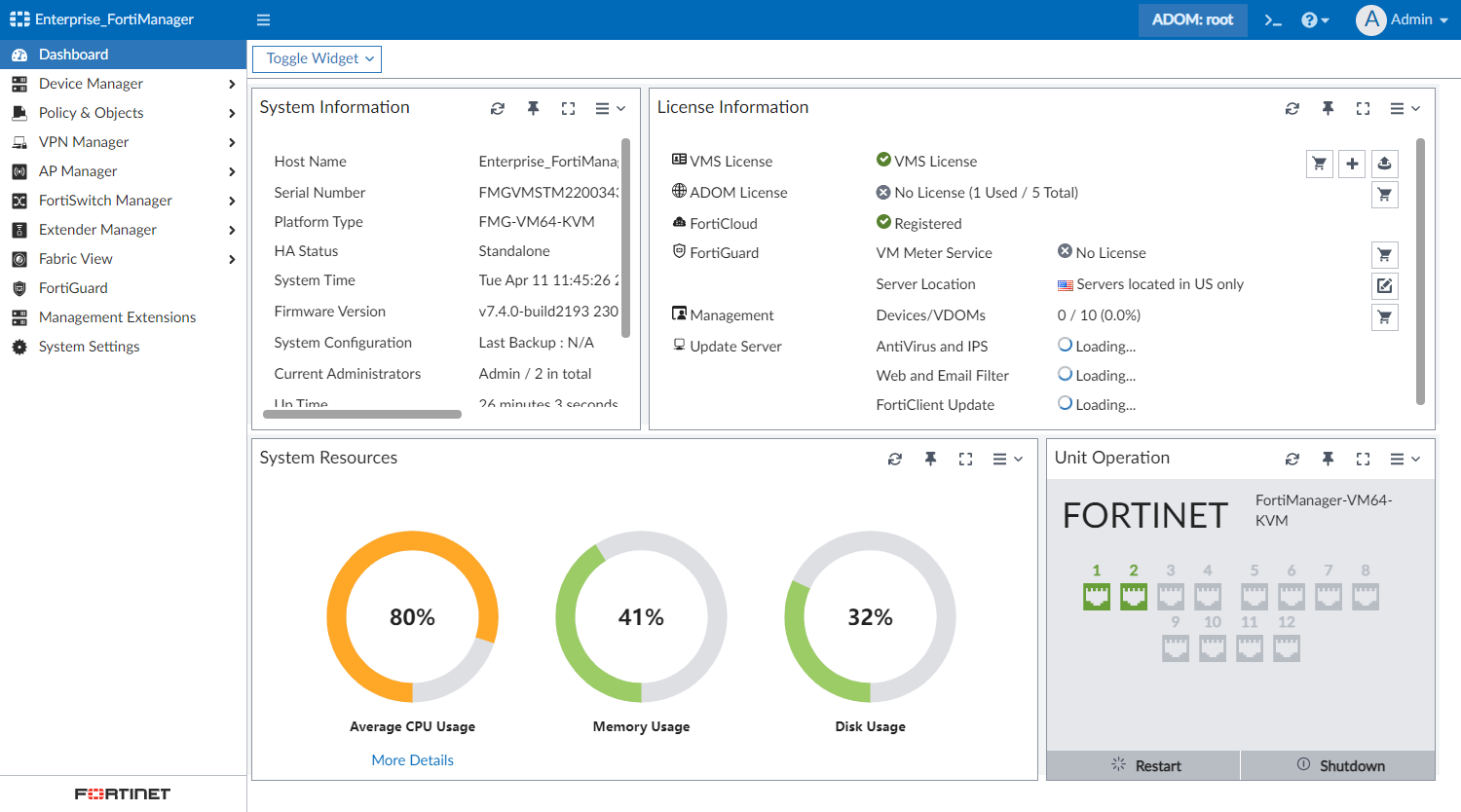 GUI overview | FortiManager 7.4.1 | Fortinet Document Library